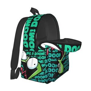 CONPELSON Backpacks Invader Anime Zim Adjustable Laptop Backpack Double Shoulder Bag for Women Men Climbing Shopping Work