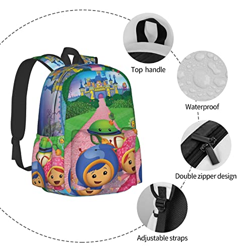 CONPELSON Backpacks Team Anime Umizoomi Adjustable Laptop Backpack Double Shoulder Bag for Women Men Climbing Shopping Work