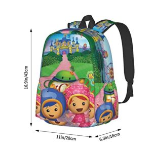 CONPELSON Backpacks Team Anime Umizoomi Adjustable Laptop Backpack Double Shoulder Bag for Women Men Climbing Shopping Work