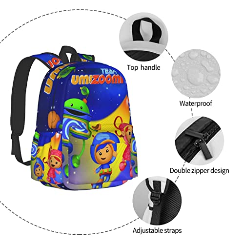 CONPELSON Backpacks Team Anime Umizoomi Adjustable Laptop Backpack Double Shoulder Bag for Women Men Climbing Shopping Work