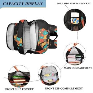 ZRWLUCKY World Map and Flags Casual Daypack Classical Travel Backpack Durable Computer Bag 2023