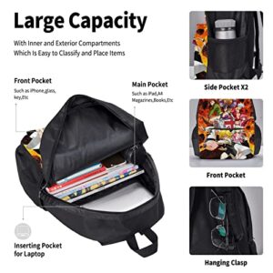 ORPJXIO Backpack 3 Piece Set The Seven Anime Deadly Sins Laptop Backpack Pencil Case Lunch Bag Combination For Travel Work Camping