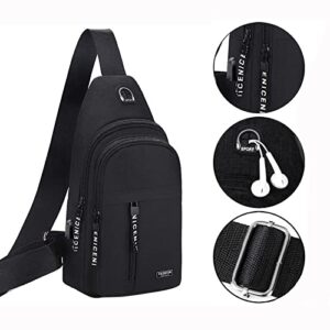 Crossbody Sling Bag for Women Men, Waterproof Sling Bag with USB Charging Port, Multipurpose Crossbody Chest Travel Bag for Outdoor Sport Travel Casaul