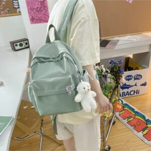 Kawaii Backpack with Cute Accessories Kawaii Aesthetic Backpack with Bag Charm Available in Pastel Colors (Green)