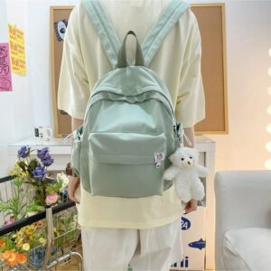 Kawaii Backpack with Cute Accessories Kawaii Aesthetic Backpack with Bag Charm Available in Pastel Colors (Green)