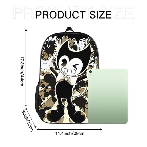 Bendy Backpack Minimalist Cartoon Design 17-Inch Lightweight Casual Backpack