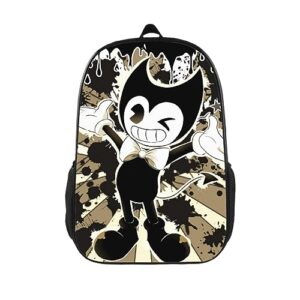 Bendy Backpack Minimalist Cartoon Design 17-Inch Lightweight Casual Backpack