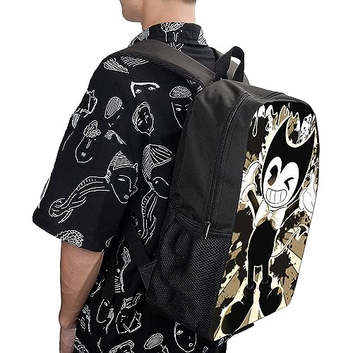 Bendy Backpack Minimalist Cartoon Design 17-Inch Lightweight Casual Backpack