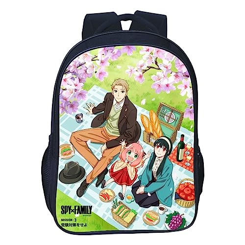 Teen Spy Family Lightweight Rucksack-Student Anya Forger Bookbag-Anime Travel Bag for Youth