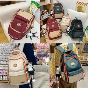 srdmuph Kawaii Backpack with Cute Accessories Pendant Travel Casual Daypack Large Outdoor Laptop Bag Waterproof (Black)