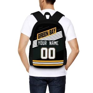 KREDE Green Bay Backpack Personalized Bags for Men Women Gifts