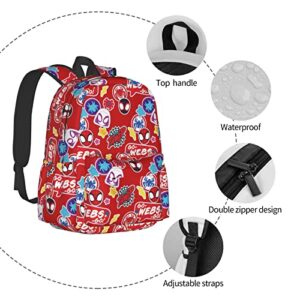 LVTFCO Spider Cartoon Backpack Travel Backpack Superhero Backpack Bags For Men Women