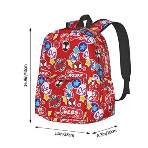 LVTFCO Spider Cartoon Backpack Travel Backpack Superhero Backpack Bags For Men Women