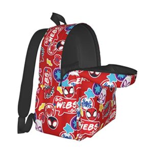 LVTFCO Spider Cartoon Backpack Travel Backpack Superhero Backpack Bags For Men Women