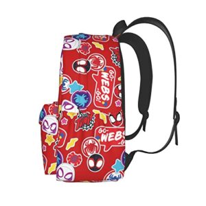 LVTFCO Spider Cartoon Backpack Travel Backpack Superhero Backpack Bags For Men Women