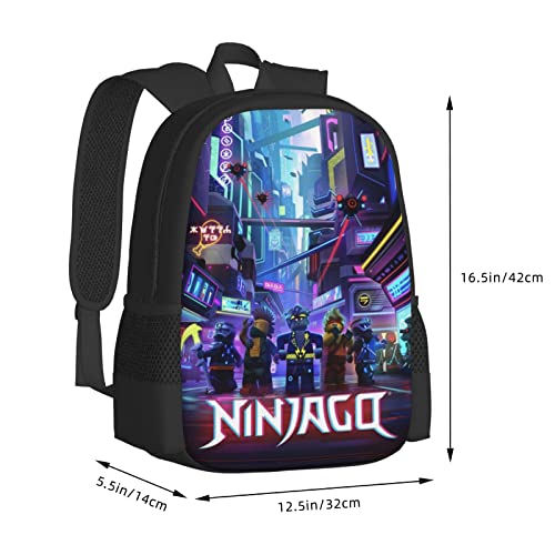 MILX Ninja Anime Multi-Functional Backpack Laptop Shoulder Bag Backpack With Adjustable Strap Casual High Capacity 17 Inch Daypack Gifts