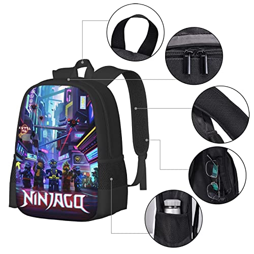 MILX Ninja Anime Multi-Functional Backpack Laptop Shoulder Bag Backpack With Adjustable Strap Casual High Capacity 17 Inch Daypack Gifts