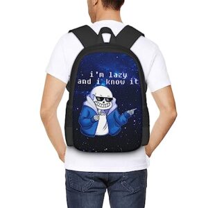 Wiqodme Un-der_tale Sans Backpack Men Women Computer Bag Laptop Daypack for Casual Travel