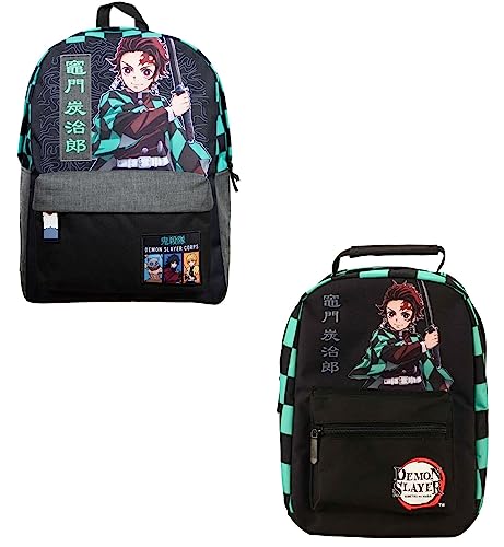 Bioworld Demon Slayer 2-Pack Tanjiro Backpack and Lunch Bag Set