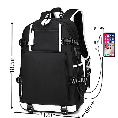 Basketball Star SC-30 Laptop Multifunctional Backpack Men's and Women's Travel Backpack Student Schoolbag Fan Gift (black 3)