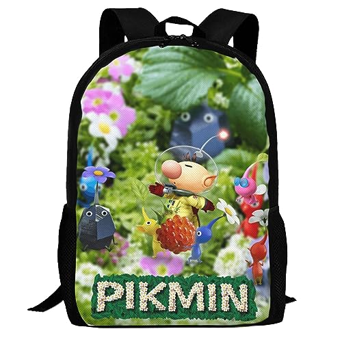 RACEK Fashion Game Pik-min Backpack Cartoon Lightweight Travel Computer Bag Casual Daypack Cute Daybag With Adjustable Straps For Unisex