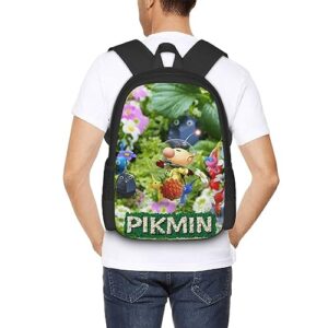 RACEK Fashion Game Pik-min Backpack Cartoon Lightweight Travel Computer Bag Casual Daypack Cute Daybag With Adjustable Straps For Unisex