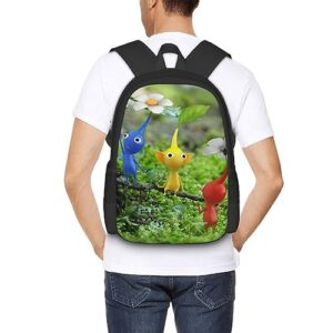 RACEK Durable Anime Backpacks Novelty 3D Printed Laptop Backpack Travel Camping Hiking Daypack Pik-min Shoulders Bag For Men Women