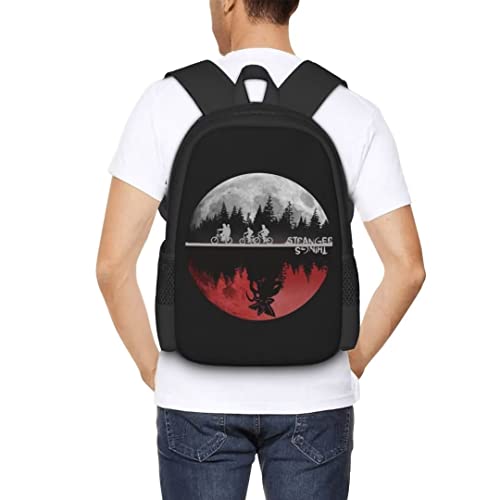 Jinke Stranger Backpack 3D Print Movie Backpack Lightweight Black Travel Backpack Laptop Backpack Stranger Movie Fan Gift