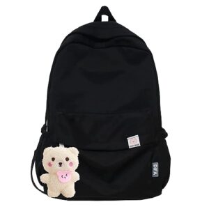 hunmui difa backpack, difas bear backpack, coquette backpack, cute backpacks, large capacity casual rucksack (black)