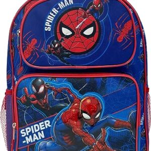 Marvel Superheroes 16" Licensed Cargo School Backpack For Boys (Spiderman Blue-Red)