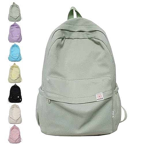 Difa Backpack, Difa’s Bear Plain Backpack, Sage Green Backpack Kawaii Cute Backpack Large capacity Casual Aesthetic Backpack