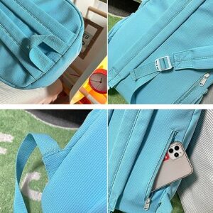 Difa Backpack, Difa’s Bear Plain Backpack, Sage Green Backpack Kawaii Cute Backpack Large capacity Casual Aesthetic Backpack