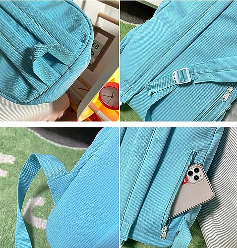 Difa Backpack, Difa’s Bear Plain Backpack, Sage Green Backpack Kawaii Cute Backpack Large capacity Casual Aesthetic Backpack