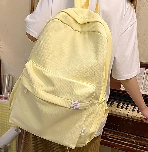 Difa Backpack, Difa’s Bear Plain Backpack, Sage Green Backpack Kawaii Cute Backpack Large capacity Casual Aesthetic Backpack