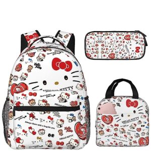 sanyom anime backpack cartoon cute travel backpack notebook backpack set 3 pieces unisex