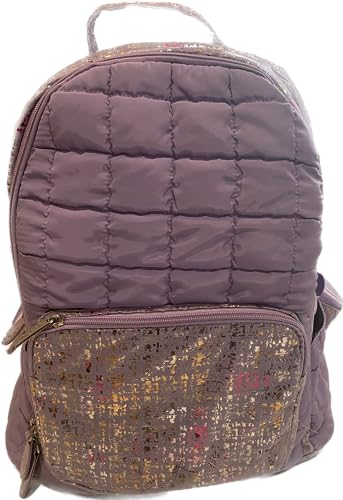 Bari Lynn Lavender Quilted Backpack with Irredescent Accents