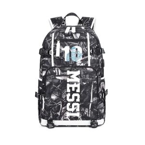 soccer superstar m-essi 10 multifunctional laptop backpack teenage travel backpack fans waterproof schoolbag (d3)