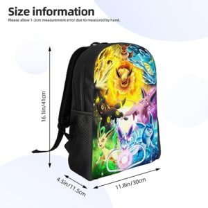 Qvlippga Cartoon Poke Backpack for Boys Girls Durable Bookbag Large Capacity School Backpacks