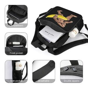 Bigfoot Carrying Banana Laptop Backpack Cute Lightweight Backpacks Travel Daypack