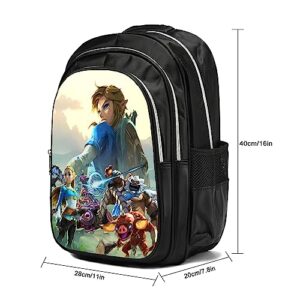 YAEGER 3PCS 16IN Game Backpack Set Anime Bookbag Cartoon Backpack with Lunch Bag Pencil Case Style2