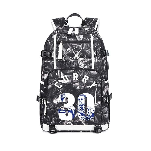 Basketball Player C-urry-30 Laptop Multifunctional Backpack Men'S And Women'S Schoolbag Travel Backpack Fan Gift (black and white 1)