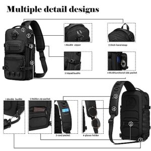 OZUKO Travel Sling Bag for Men Women，Large Capacity Waterproof Crossbody Chest Bag and Mini Sling Phone Bag