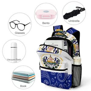 Paisley and El Salvador Flag Travel Backpack Lightweight Shoulder Bag Daypack for Work Office