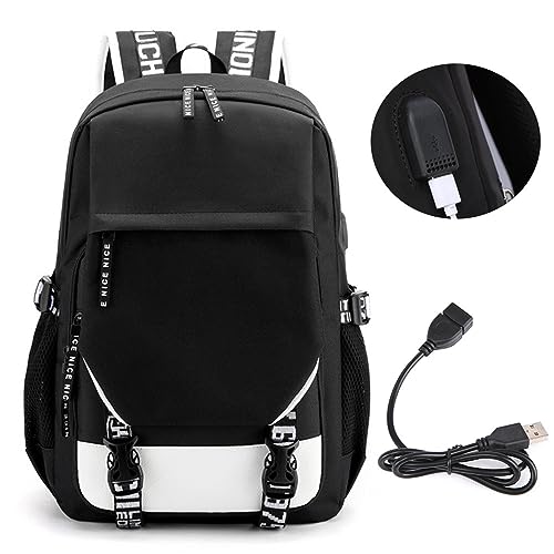 RICHSAIKOU Monkey Luffy Backpack Anime 1 Piece Ace Gear 5 Nika Form Zoro Dayback Laptop Bag Travel Bag with USB Charge Port (B)