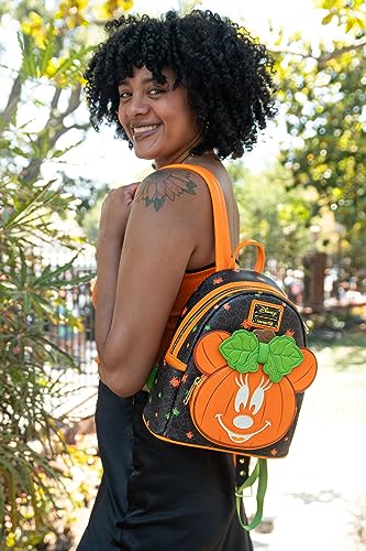 Loungefly Disney Glow in the Dark Pumpkin Minnie Mouse Women's Backpack