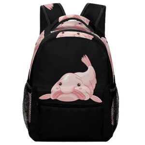 cute blob fish blobfish lightweight travel backpack for unisex casual laptop bookbag for camping