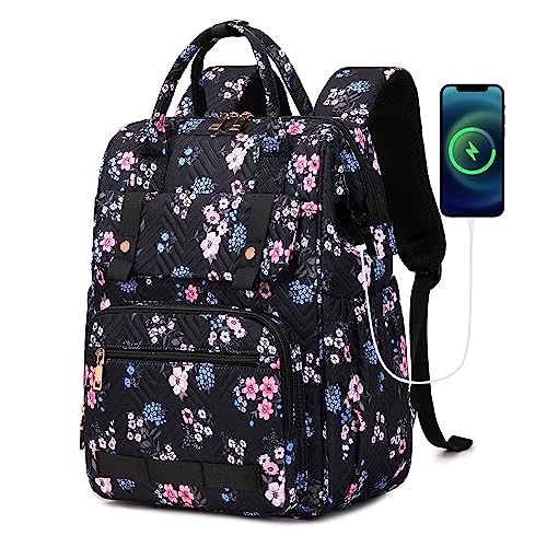 HIDDS Laptop Backpack Girls 15.6 Inch Bundle with Women Purses Backpack College School Bag Baby Diaper Backpacks