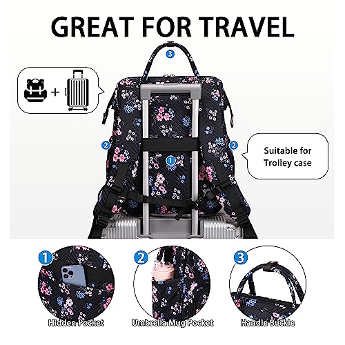 HIDDS Laptop Backpack Girls 15.6 Inch Bundle with Women Purses Backpack College School Bag Baby Diaper Backpacks