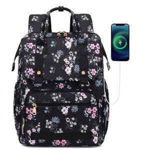 HIDDS Laptop Backpack Girls 15.6 Inch Bundle with Women Purses Backpack College School Bag Baby Diaper Backpacks