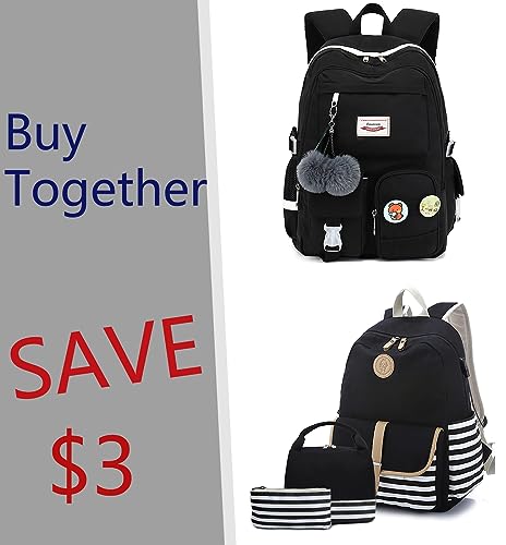 Lmeison Girls Backpack for School & Cute Backpack for School with Lunch Bag